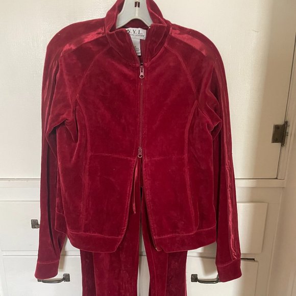 New York Laundry | Pants & Jumpsuits | Matching Red Velvet Two Piece ...